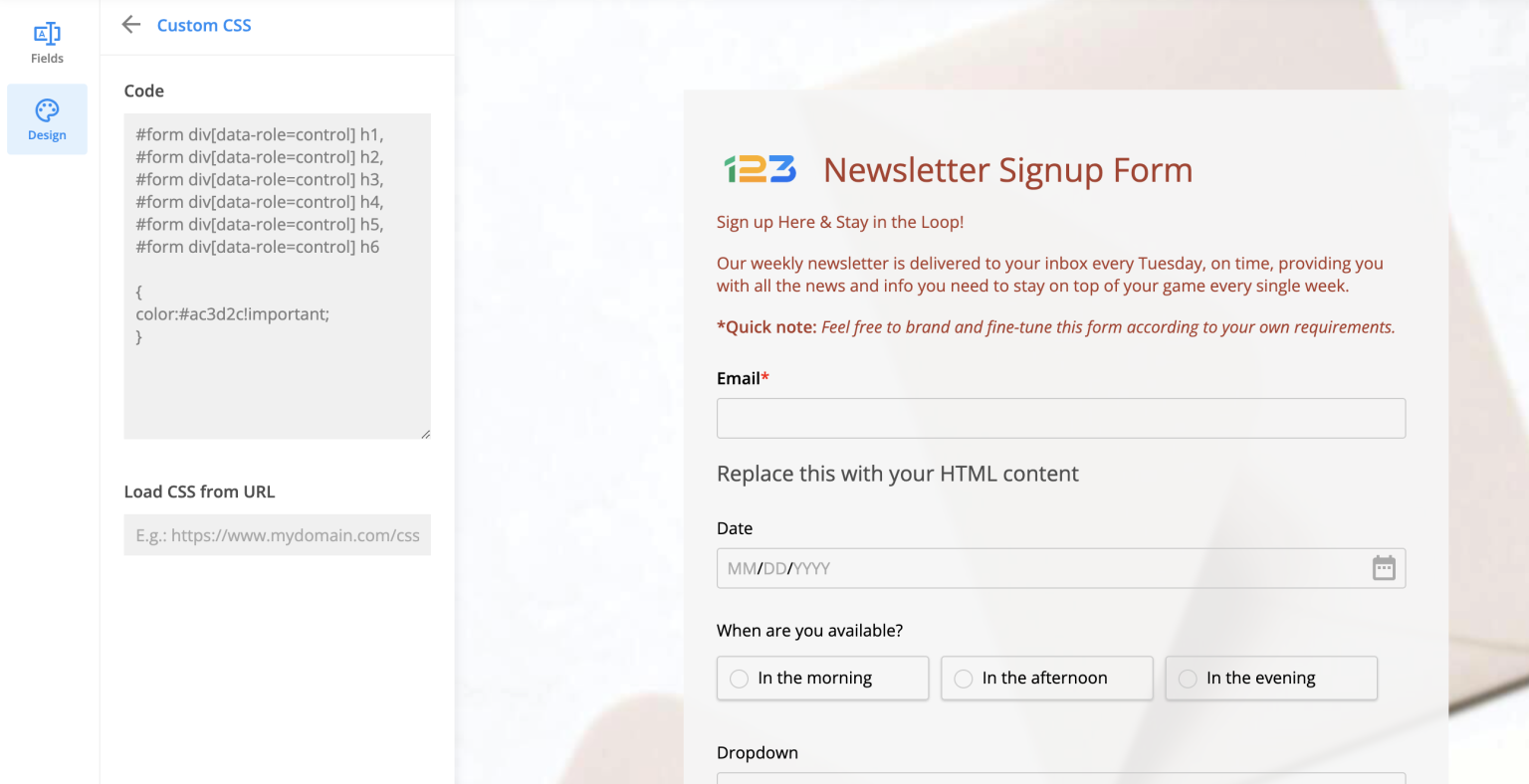 Help: How to style forms with CSS | 123FormBuilder